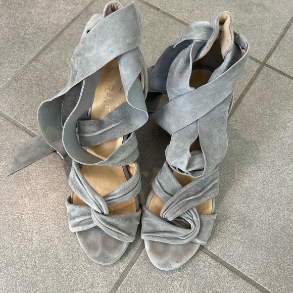 RAYE | Shoes | Raye X Love Lemons Gray Suede Wrap Around Mia Shoes ...